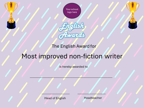 End of Year English Awards | Teaching Resources