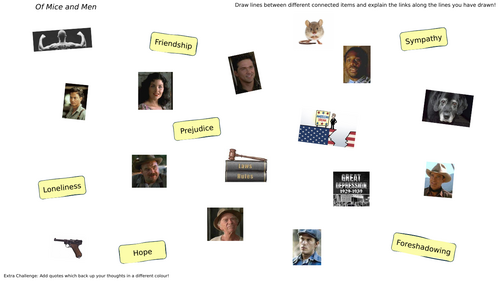 Higher thinking Dot to Dot drawing links/ connections in Of Mice and ...