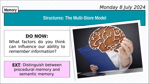 AQA GCSE Psychology: THE MULTI-STORE MODEL OF MEMORY [Memory Topic ...
