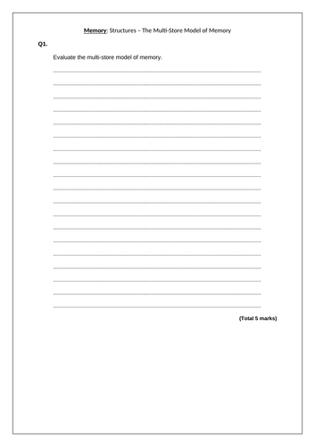 AQA GCSE Psychology: THE MULTI-STORE MODEL OF MEMORY [Memory Topic ...