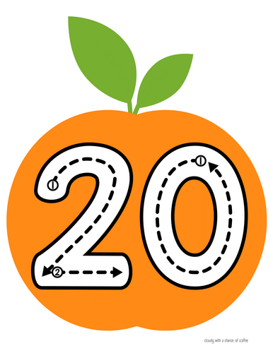 Fruit Tracing Numbers 0-20 | Number recognition | Number Writing ...