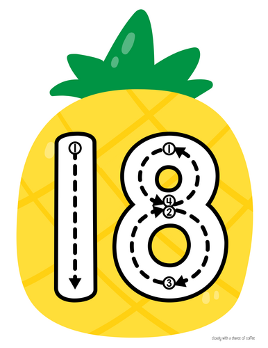 Fruit Tracing Numbers 0-20 | Number recognition | Number Writing ...