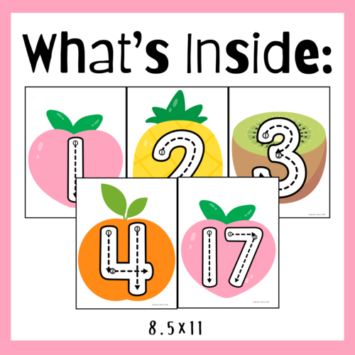 Fruit Tracing Numbers 0-20 | Number recognition | Number Writing ...