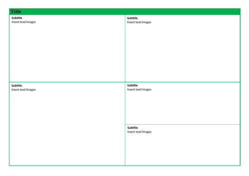 Revision note templates - A-level & GCSE | Teaching Resources