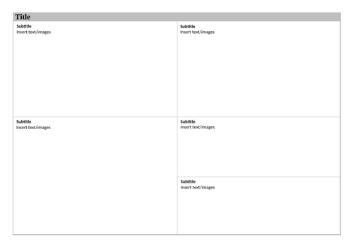 Revision note templates - A-level & GCSE | Teaching Resources