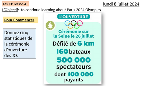 Les Jeux Olympiques - Lesson 4 | Teaching Resources