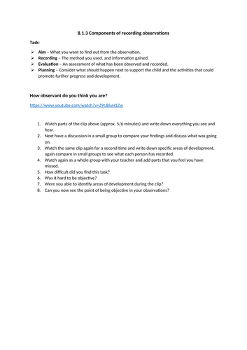 Content Area 8 -Level 1/2 Tech Award in Child Dev and Care in Early ...