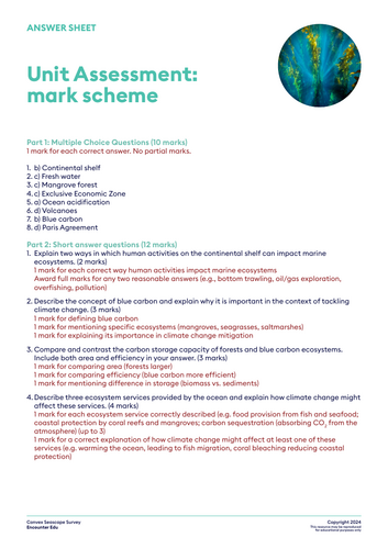Ocean and climate unit assessment KS3 Geography | Teaching Resources