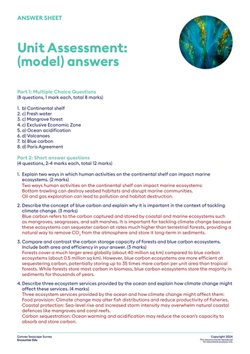 Ocean and climate unit assessment KS3 Geography | Teaching Resources