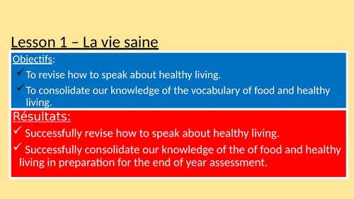 French - healthy living lessons | Teaching Resources