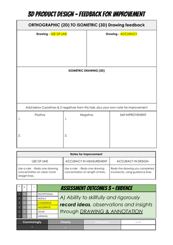 TECHNICAL DRAWING - 3D DESIGN | Orthographic & Isometric - Shapes ...