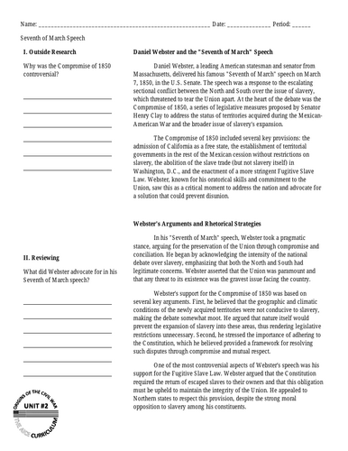 Seventh of March Speech Summary | Teaching Resources