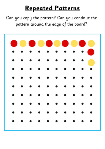 Repeated Patterns Peg Board Task Cards | Teaching Resources