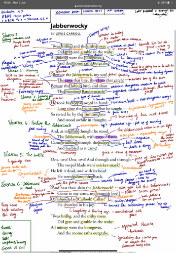 Year 4 The Jabberwocky by Lewis Carroll | Teaching Resources