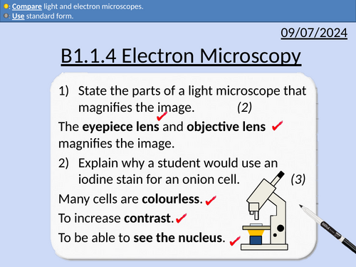 GCSE OCR Biology: B1.1 Cell Structures | Teaching Resources