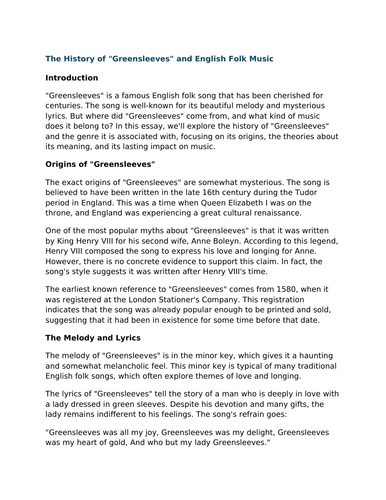 7 Lesson KS3 Folk Music Cover, No IT | Teaching Resources