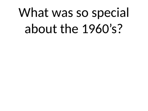 What was the significance of the Swinging Sixties? | Teaching Resources