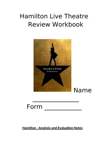 KS3 Live Theatre - Hamilton full SOW | Teaching Resources