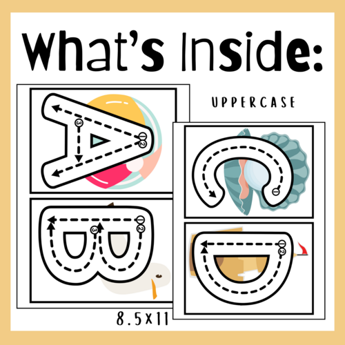 Beach Letter Tracing Cards A-Z with Upper and Lowercase | Teaching ...