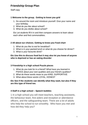 Friendship Group Friendship Circle Tutor Time | Teaching Resources