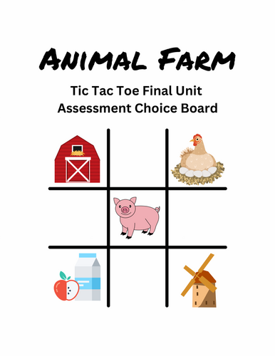 Animal Farm Tic Tac Toe Final Unit Assessment | Teaching Resources
