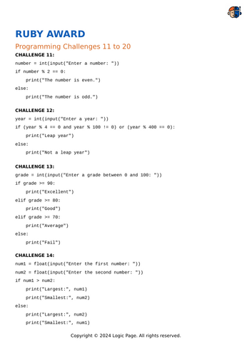 Python Programming Challenges | Teaching Resources Python Programming Challenges | Teaching Resources