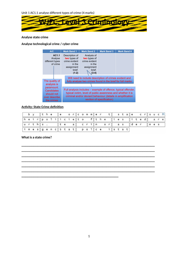 Criminology State Corporate Technological Crime AC1.1 Types of Crime ...