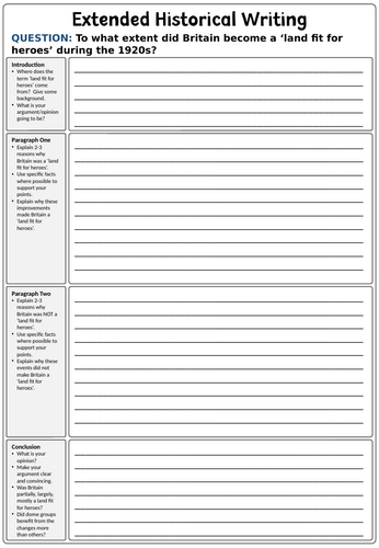 1920s Post-War Britain - A Land fit for a hero? - WW1 | Teaching Resources