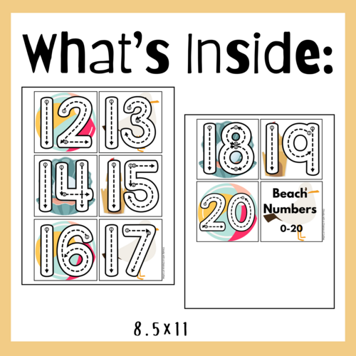 Beach Number Tracing Cards 0-20 | Numbers Recognition | Counting ...