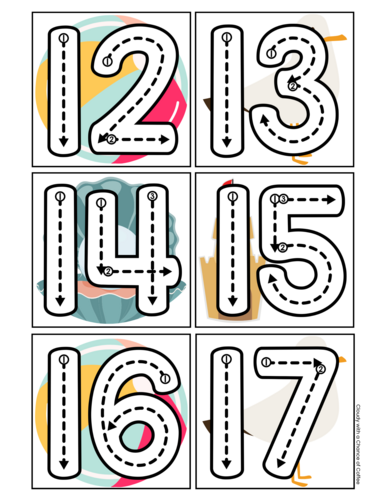 Beach Number Tracing Cards 0-20 | Numbers Recognition | Counting ...
