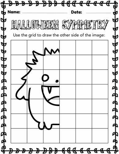 Halloween Lines of Symmetry - Reflection Drawing - MATH Activities ...