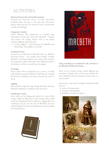 Macbeth Staging | Teaching Resources