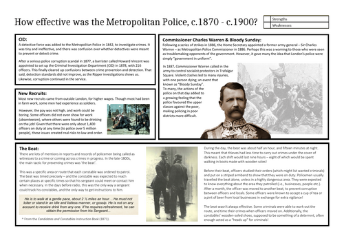 Policing in Whitechapel, c.1870 - c.1900 (Edexcel) | Teaching Resources