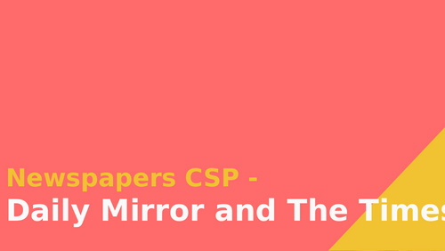 New Newspapers CSP Media GCSE (Post Office Scandal) | Teaching Resources