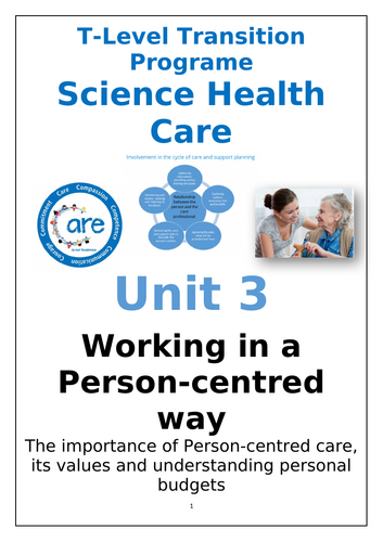 CTEC Level 2 Health & Social Care Unit 3 Person-centred resources 2024 ...