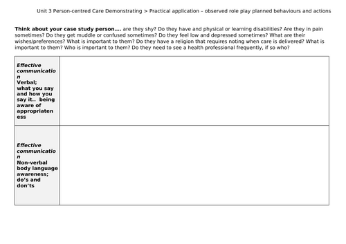 CTEC Level 2 Health & Social Care Unit 3 Person-centred resources 2024 ...