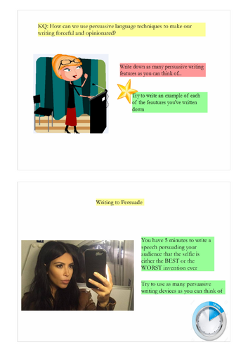 GCSE English Persuasive Writing Lesson | Teaching Resources