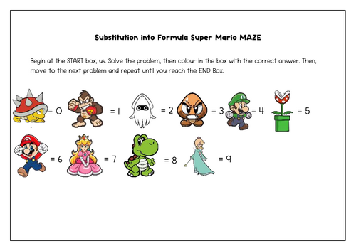 Engage Students with the Super Mario Substitution Math Maze | Fun ...