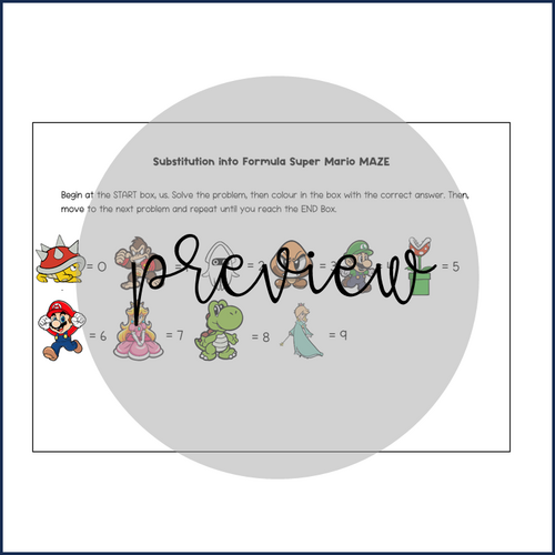 Engage Students with the Super Mario Substitution Math Maze | Fun ...