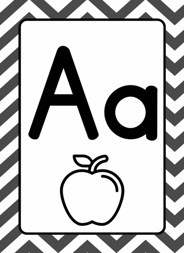 Alphabet Display: Black and white chevron | Teaching Resources