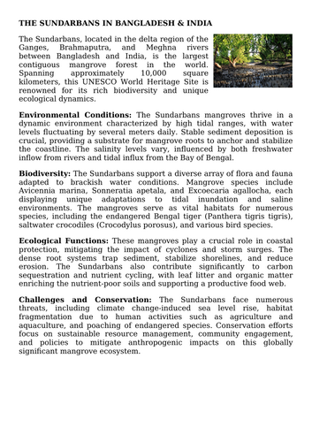 Examples of Marine Ecosystems, IAL Marine Science, Cambridge CIE 9693 ...