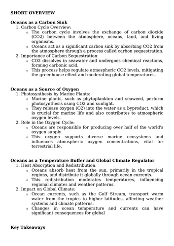 Examples of Marine Ecosystems, IAL Marine Science, Cambridge CIE 9693 ...
