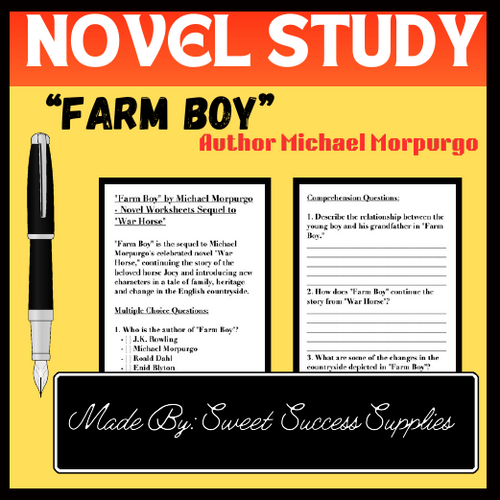 "Farm Boy" by Michael Morpurgo - Novel Worksheets Sequel to "War Horse ...