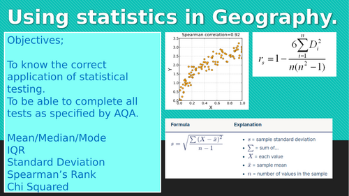 A Level Geography all statistical tests, explanations and worked ...