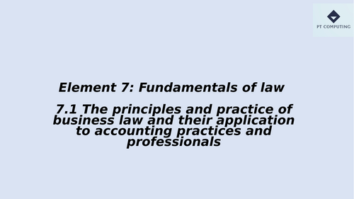 T Level Technical Qualification in Accounting: Element 7 Fundamentals ...