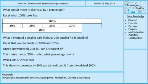 Increasing / decreasing by a percentage | Teaching Resources