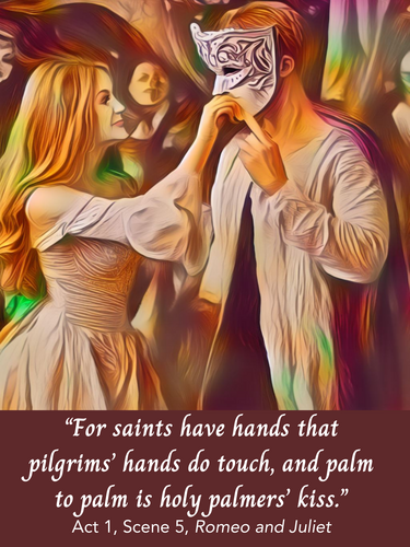 Large Romeo and Juliet Meet at the Masked Ball Poster 18X24 with quote ...