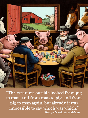 Large Animal Farm (end of book) Poster 18X24 with quote | Teaching ...