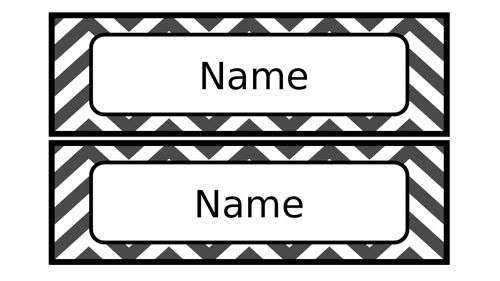 Editable Table Names: Black and White Chevron Theme | Teaching Resources