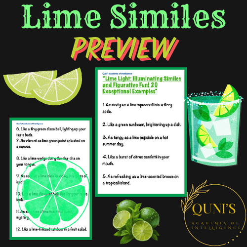 "Lime Light: Illuminating Similes and Figurative Fun! 20 Exceptional ...
